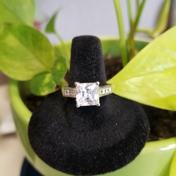 Fashion Jewelry | Jewelry | Silver Princess Cut Engagement Ring | Poshmark